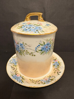 T & V, France, Porcelain Condensed Milk Jam Jelly Container, Hand Ptd ...