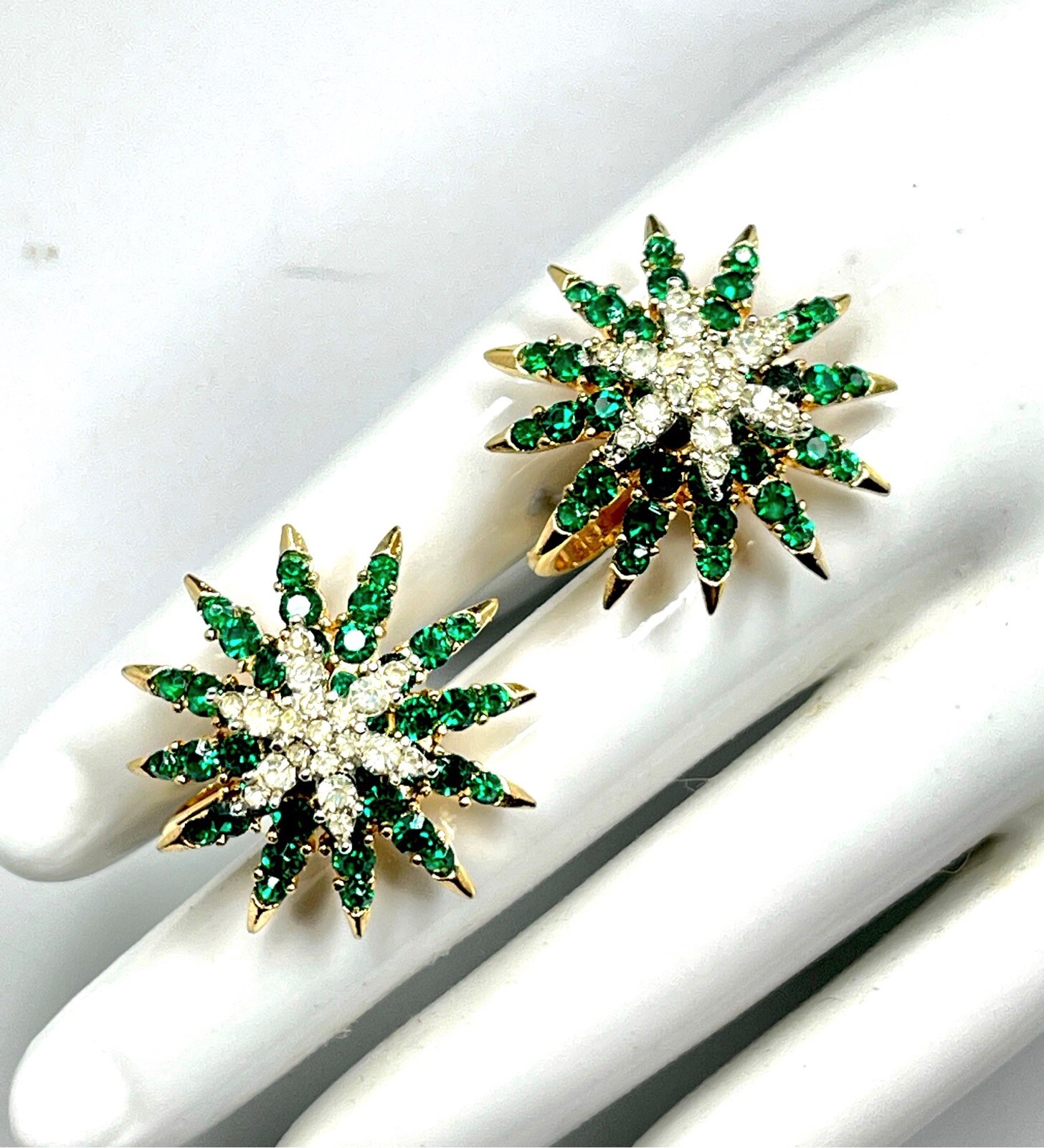 RARE 1966 CROWN TRIFARI SAPPHIRE RHINESTONE STARFLIGHT FIREWORKS CLIP ...