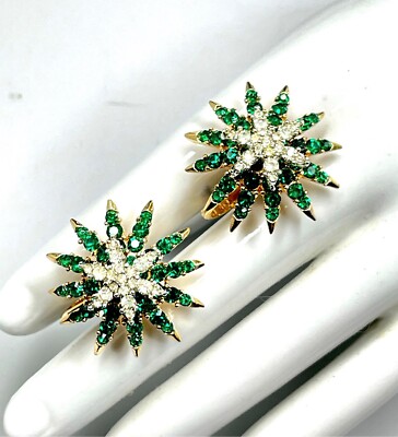 RARE 1966 CROWN TRIFARI SAPPHIRE RHINESTONE STARFLIGHT FIREWORKS CLIP ...