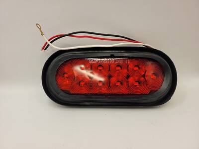 Jammy J-66-RK 6" Oval Red LED Stop Tail Turn Light Multi-Function (2 ...
