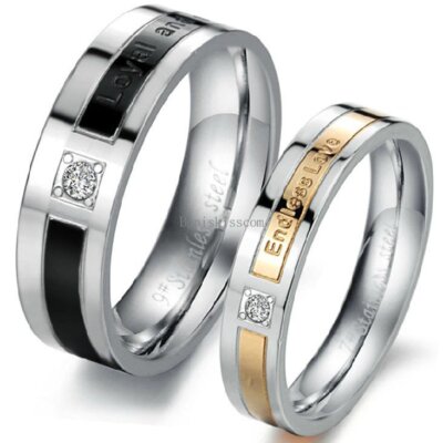 Stainless Steel " Loyal and steadfast " " Endless love " Promise Ring ...