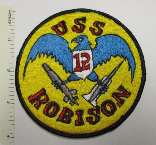 US NAVY SHIP PATCH USS ROBISON DDG-12 Older Vintage Asian Made Original ...