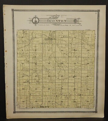 Wisconsin Sauk County Map Ironton Township 1906 J25#36 | eBay