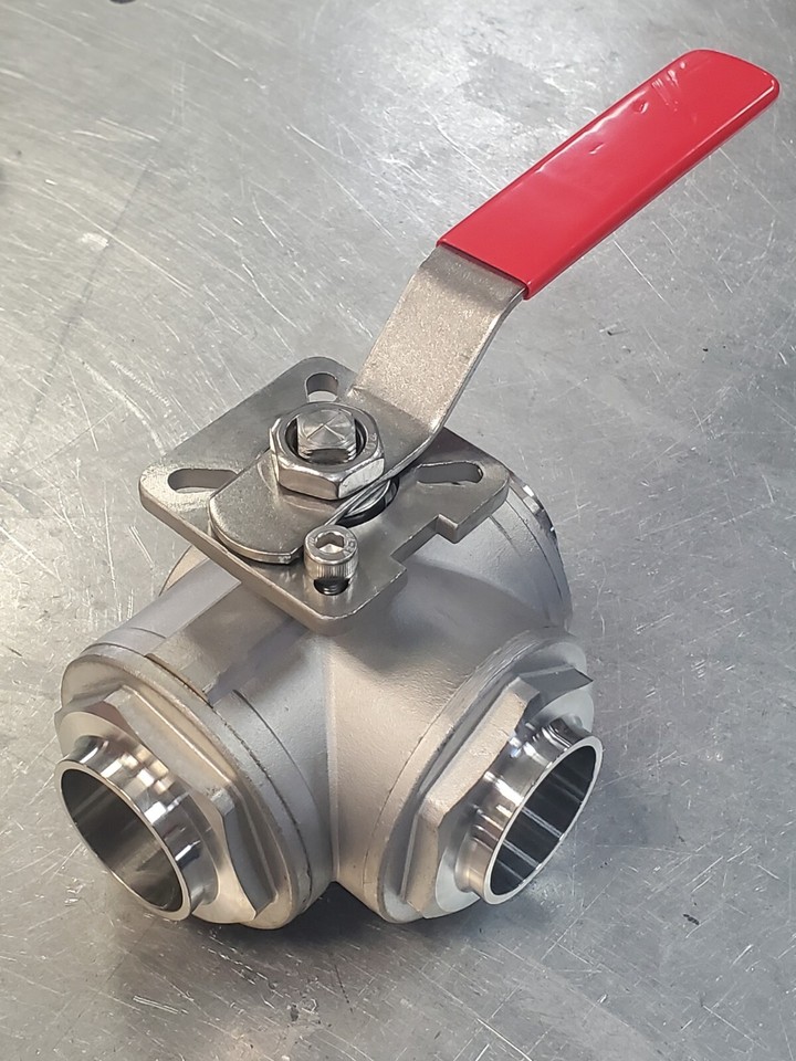 2" Stainless sanitary weld Tee-Port Ball Valve, Full Port | eBay
