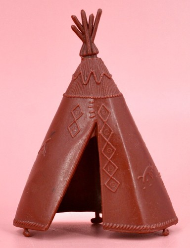 Plastic Toy Red Brown Teepee Cowboys & Indians Army Men Style Marx ...