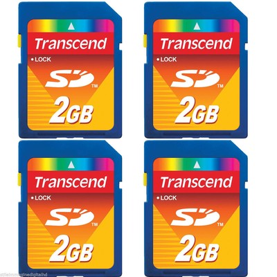 4 Cards of Memory SD Card 2 GB Transcend 2G SDC New New 760557801436 | eBay