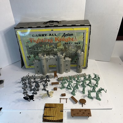 Old Vintage 1968 MARX Carry All Action Fighting Knights Play Set #4635 ...