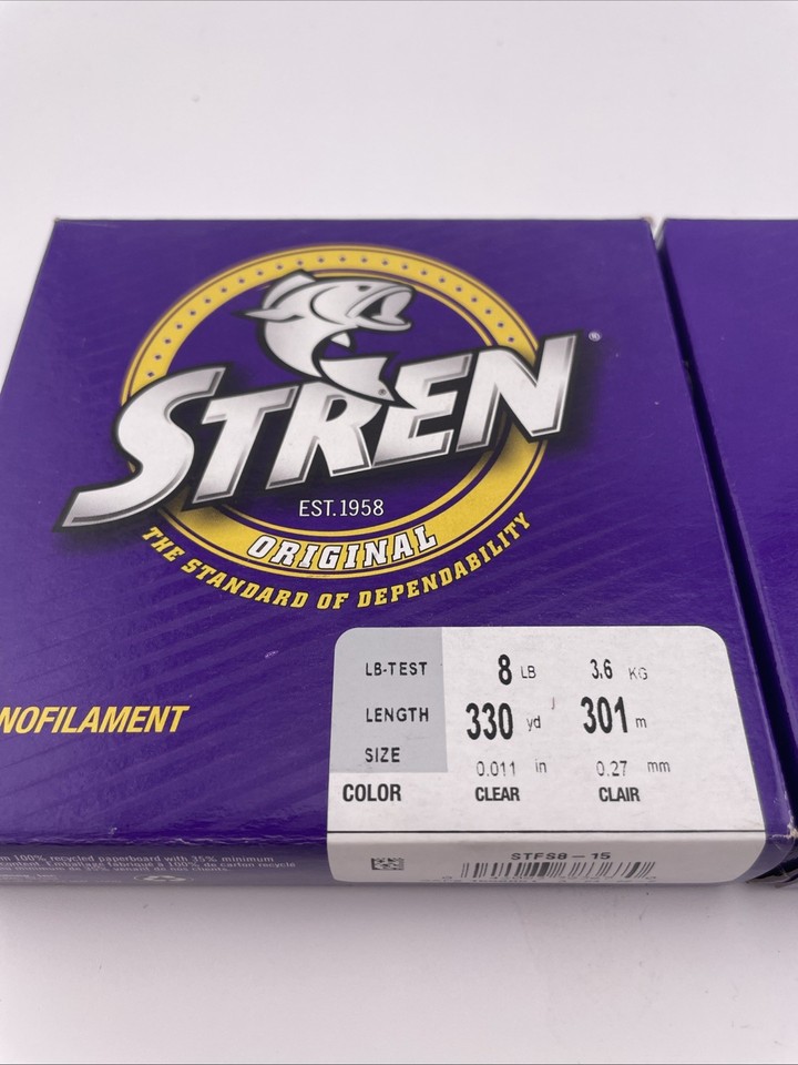 Lot 2 Stren Original Monofilament Fishing Line 8 LB 330 Yards Clear ...
