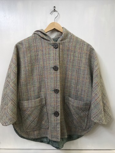 paul & Joe Target Wool Plaid Tweed Poncho Hooded Coat Lined Size S/M | eBay