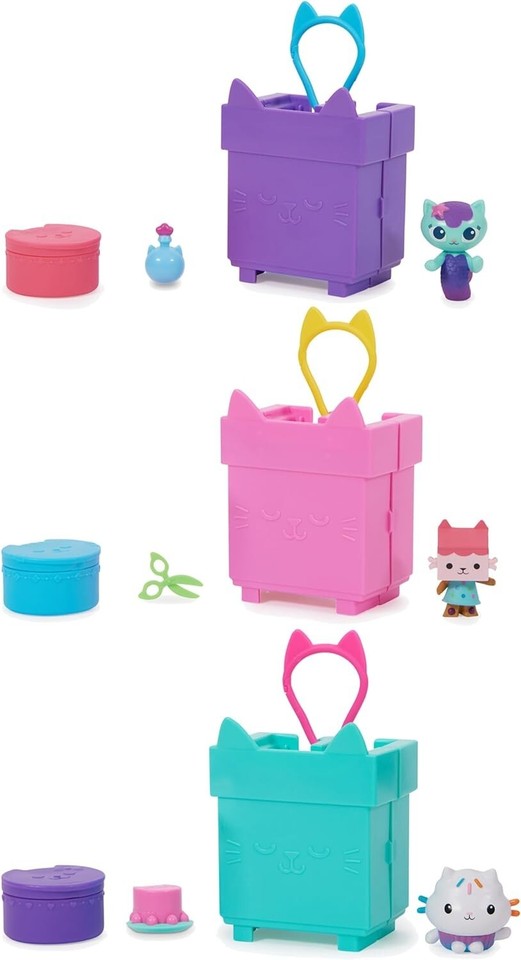 Gabby's Dollhouse Clip-On Playset Cakey Baby Box And Mercat 3 Pack Set ...