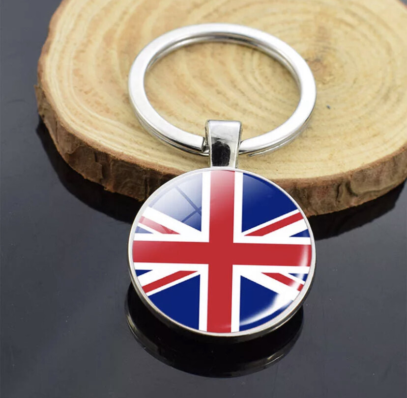 Keyring Flag Country Double Sided Glass Keychain European Flags Car ...