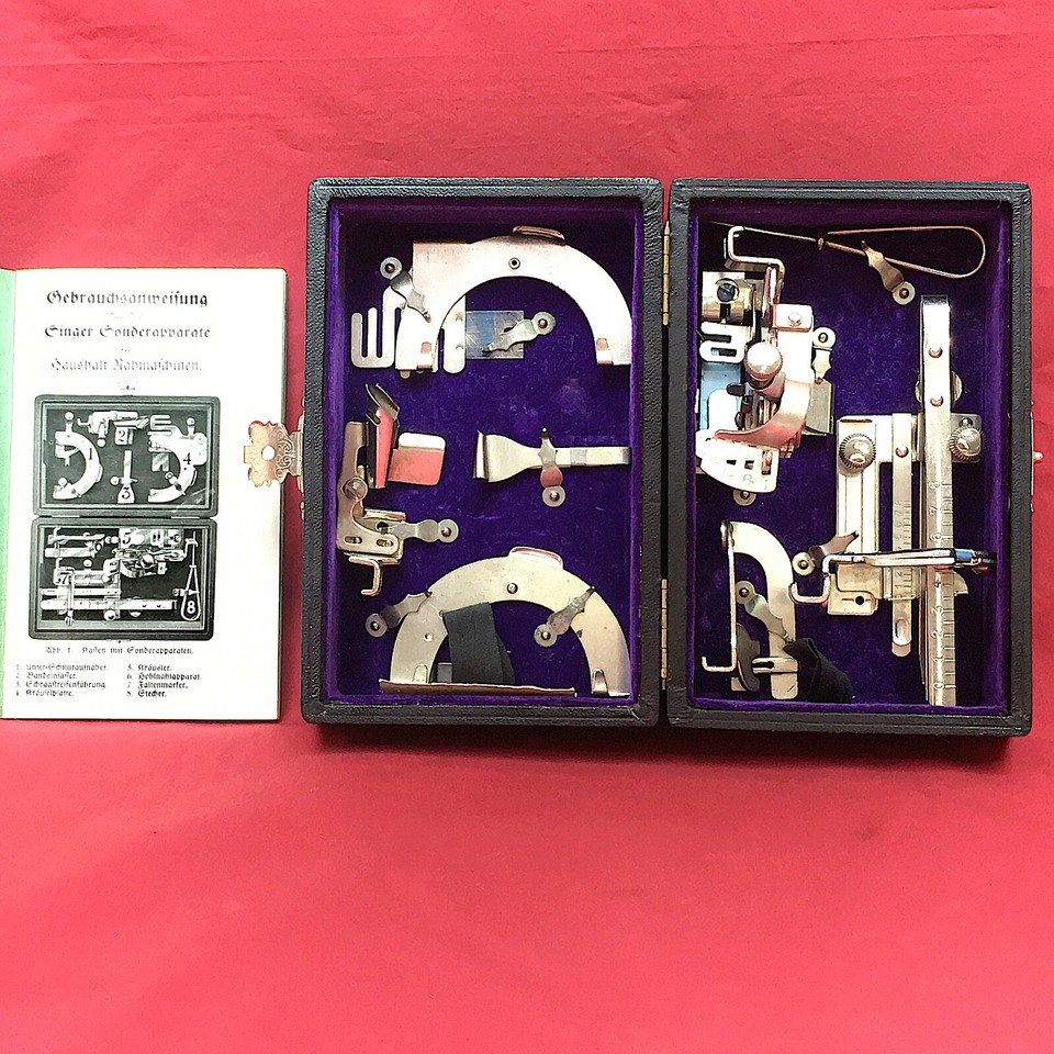 Deluxe SINGER Attachments for 201 & 15 Box German Accessories Set Box ...