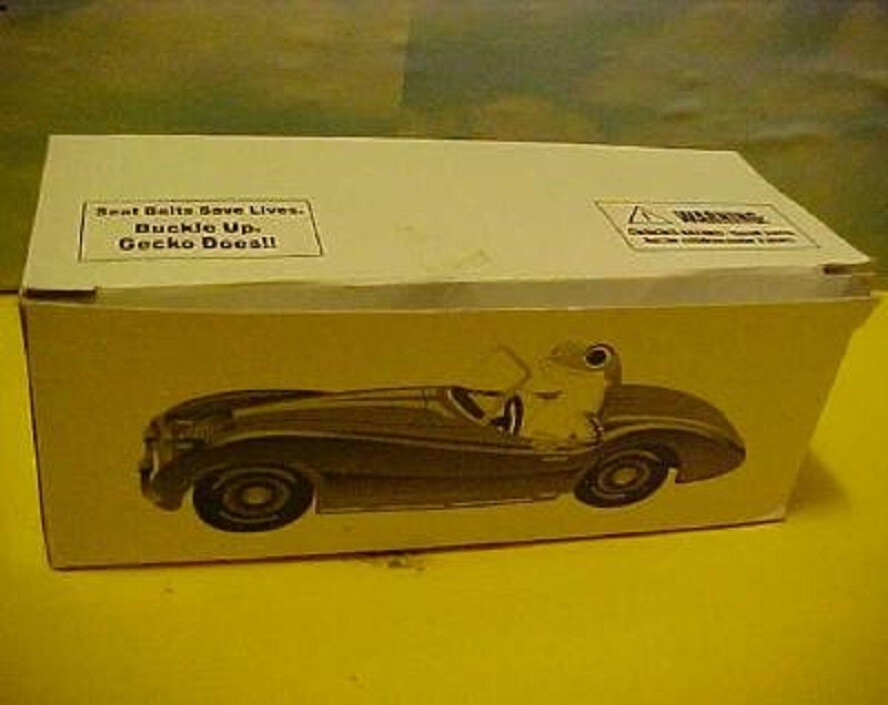 Geico Insurance Gecko in Red Convertible Car with box | eBay