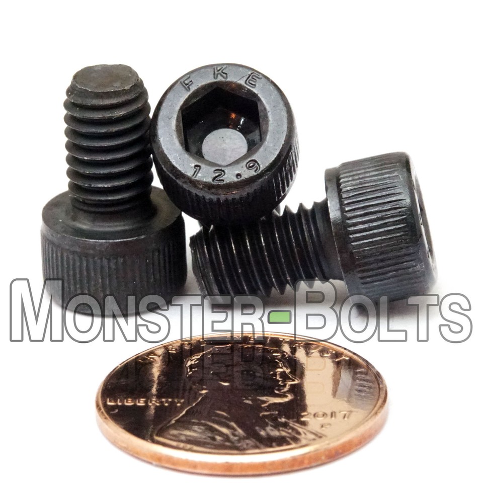 M6 Socket Head Cap Screws, 12.9 Alloy Steel w/ Black Oxide DIN 912 ...