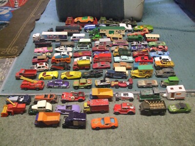 Vintage Toy Cars Mega Bulk Lot of 85 Cars MATCHBOX LESNEY HOT WHEELS | eBay