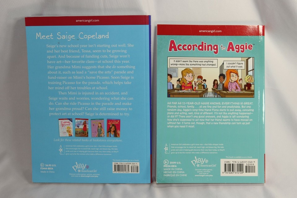 2 American Girl Doll Books According to Aggie & Saige Jessie Haas | eBay