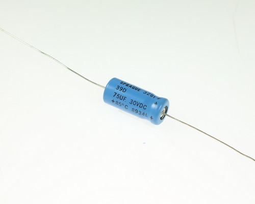 4x 75uF 30V Axial Electrolytic Aluminum Capacitor 75mfd 30VDC 30 Volts ...