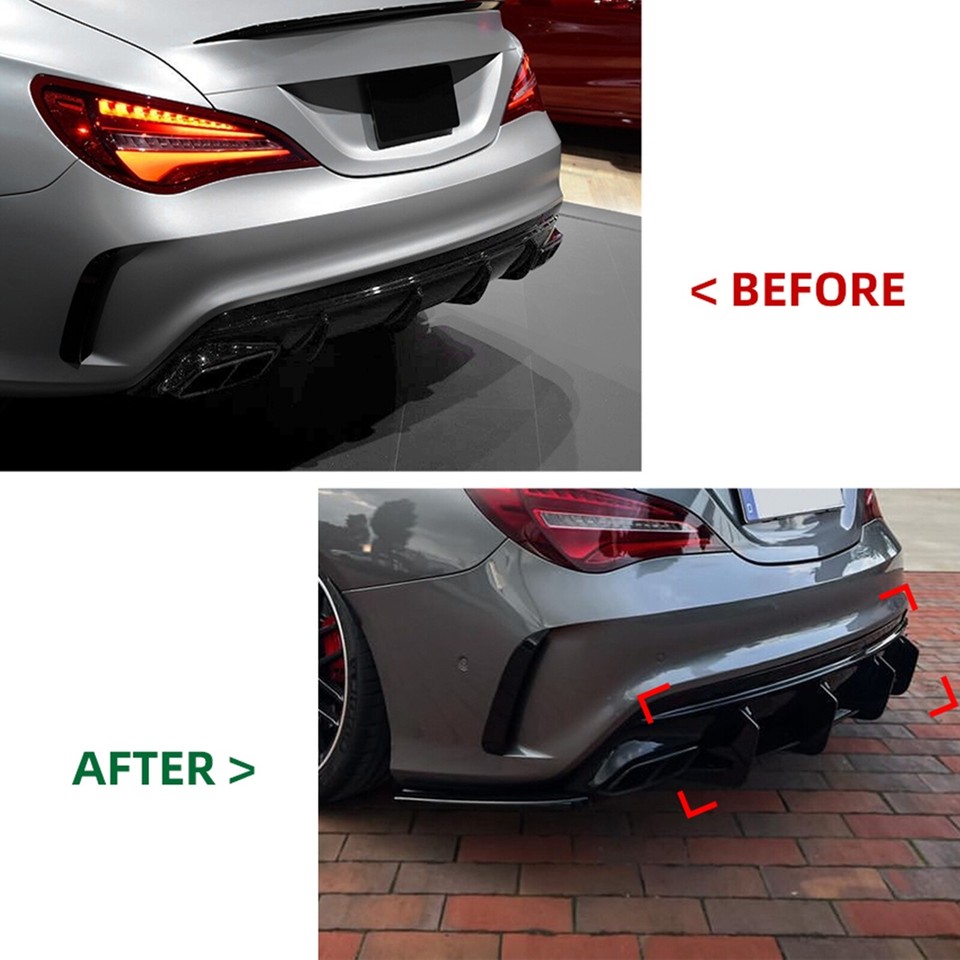For Benz W117 CLA45 AMG 2016-2019 2017 2018 Rear Bumper Diffuser ...