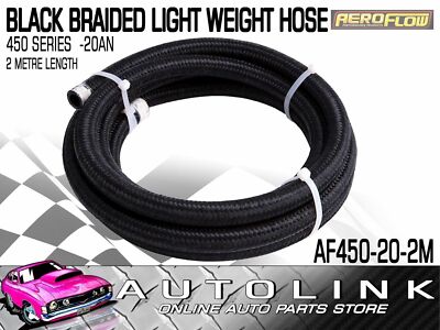 AEROFLOW AF450-20-2M 450 SERIES BLACK BRAIDED HOSE -20AN x 2 METER ROLL ...
