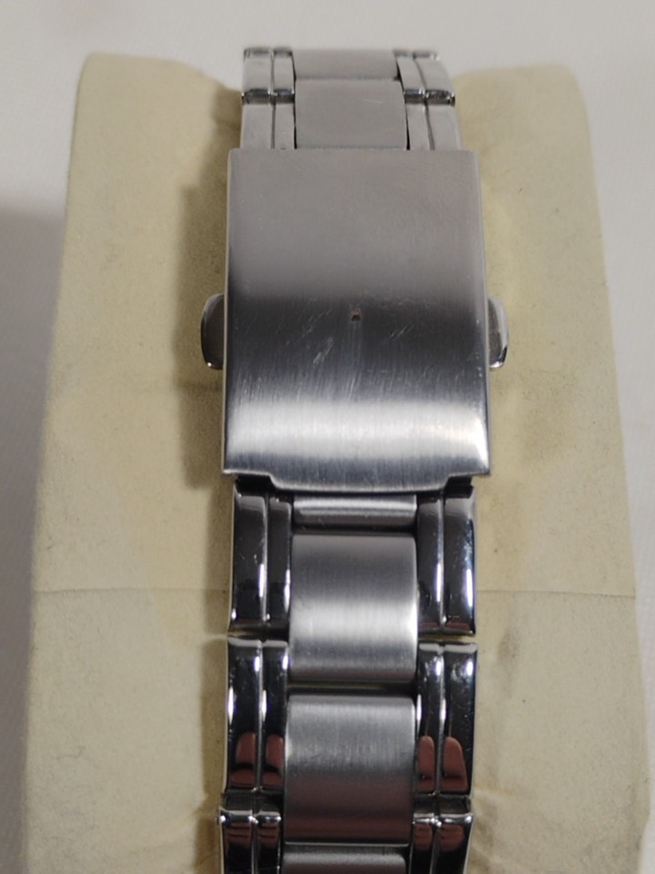Caravelle Bulova Watch Men Silver Stainless St 50m Batt Chron Date Blue ...