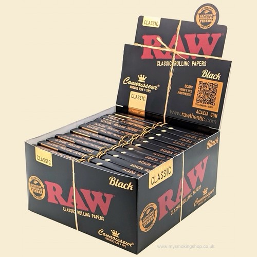 BLACK RAW WITH ROACH RAW CLASSIC CONNOISSEUR RAW PAPERS WITH TIPS KING ...
