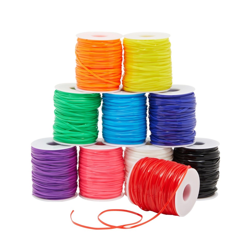 50 Yards Each Plastic Gimp String in 10 Colors for Crafting, 10 Spools ...