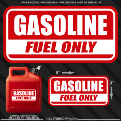 1x Gasoline gas Fuel Only sticker door decal truck label tank vinyl ...