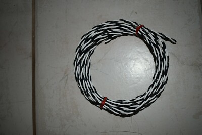 16/2 GXL TWISTED PAIR HOOK UP WIRE, 16AWG 2C = 25' SECTION / WHITE ...