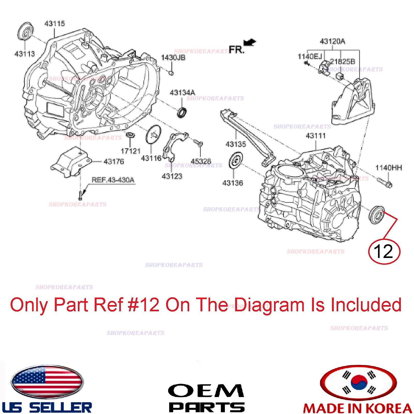 Genuine Hyundai Kia Transmission Output Shaft Seal | 45245-3B610 ...