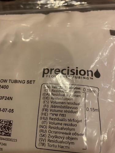 Lot precision 2400 F2400 Flow Rate Tubing Set 30 Koru Medical Systems ...
