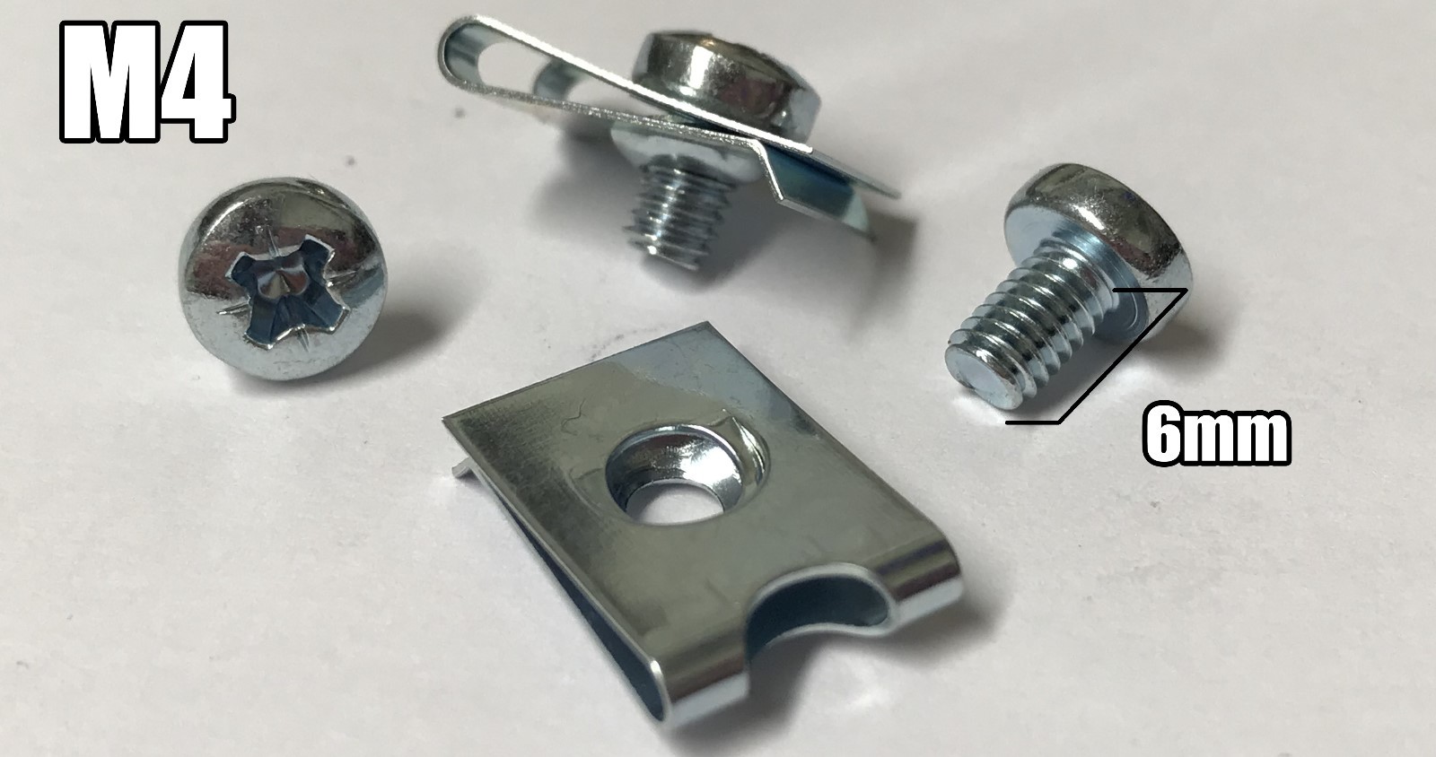 5x Speed Fasteners M4 U Clips Captive Nut With Machine Screw 6mm Set ...