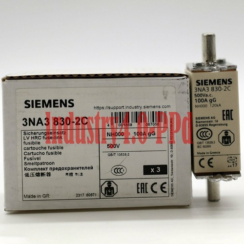 3PCS/box New Siemens Fuse 3NA3 830-2C 100A gG NH000 3NA3830-2c 500v | eBay