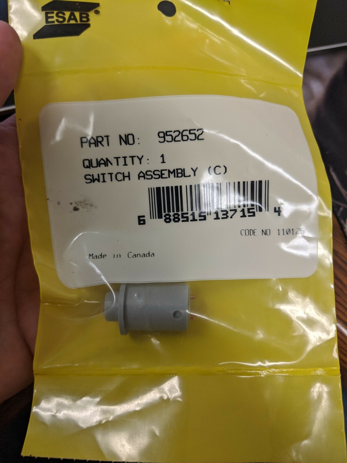 ESAB 952652 SWITCH ASSEMBLY (C) FOR MIG GUN MT-450W & MT-650W | eBay