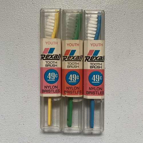 Vintage Rexall Klenzo Youth Nylon Bristle ToothBrush Hard Case Dental ...