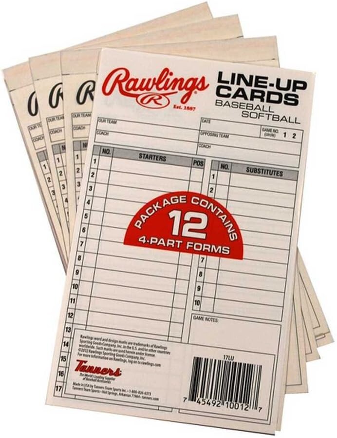 Rawlings Line-up Cards for Baseball and Softball System 17 for sale ...