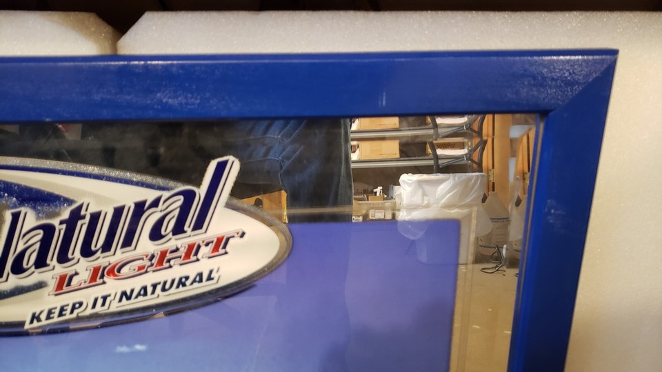 Anheuser-Busch NATURAL LIGHT BEER VINTAGE MIRROR SIGN-Girl in Bikini in ...