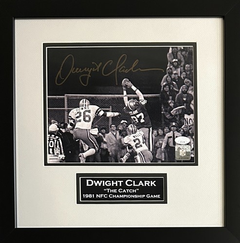 Dwight Clark signed autographed framed 8x10 photo NFL San Francisco ...
