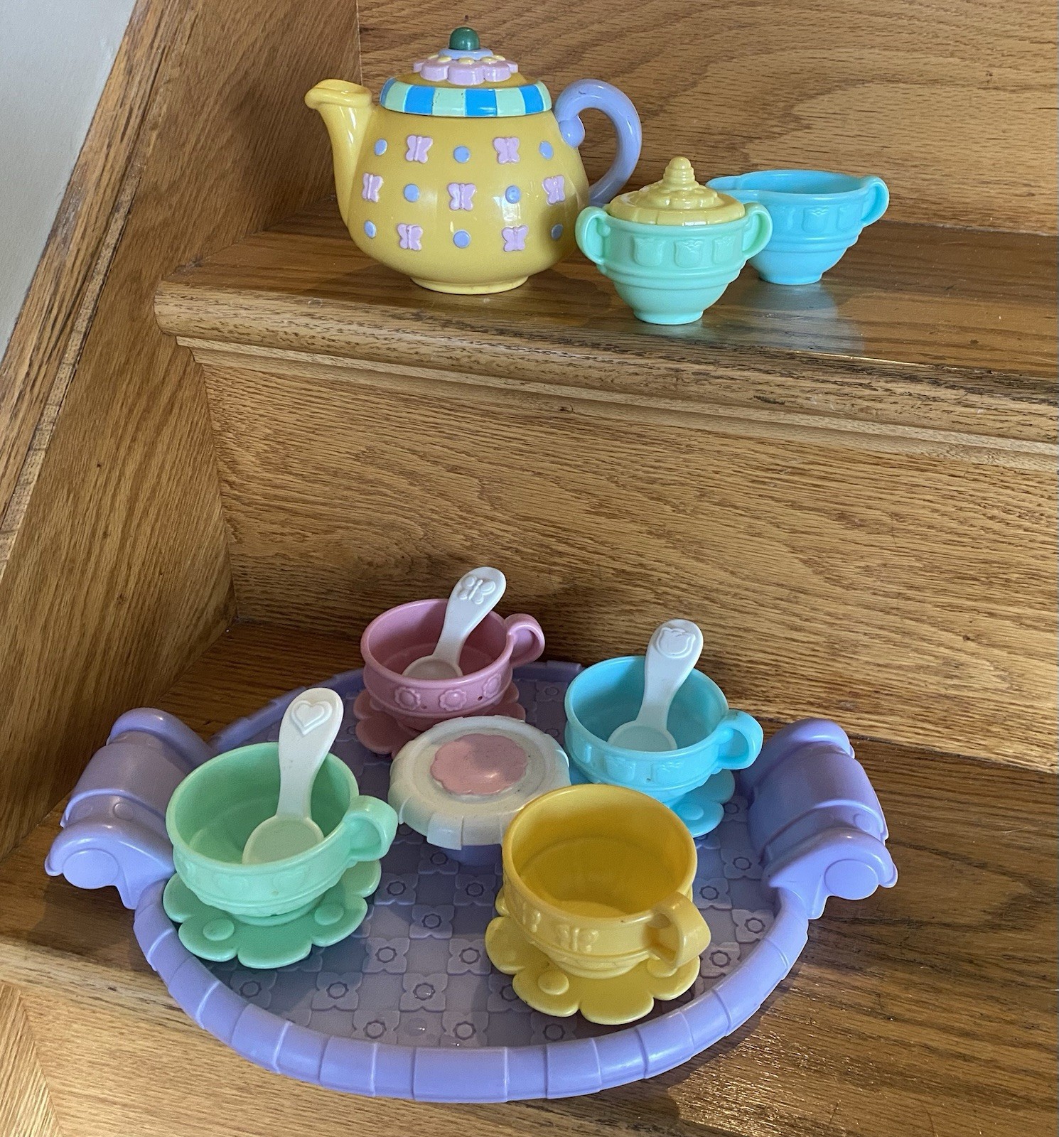 Vintage Mattel 2000 Fisher Price Musical Tea Set with Tray Toddler Play ...