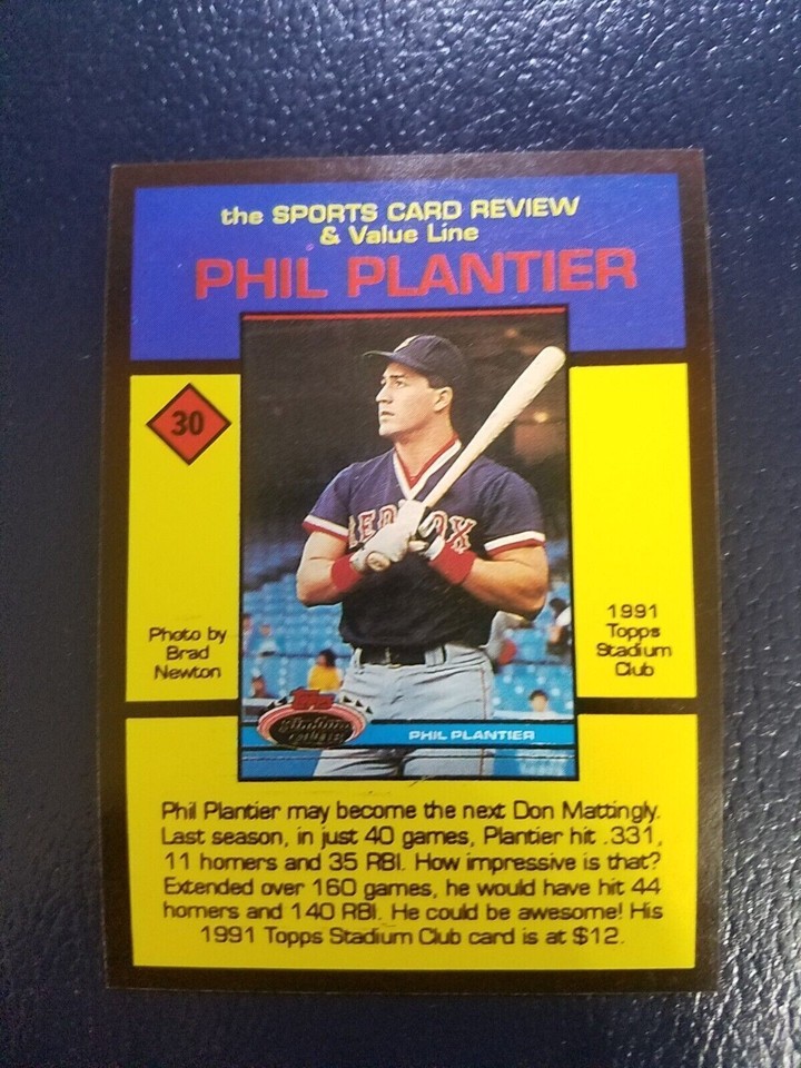 Phil Plantier Boston Rd Sox 1992 Prime Pics Black Border #30 RARE ...