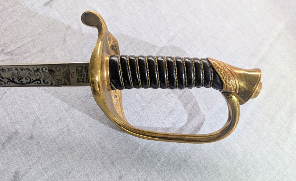 USMC NCO Ceremonial Dress Sword & Scabbard 32" With Wooden Display ...
