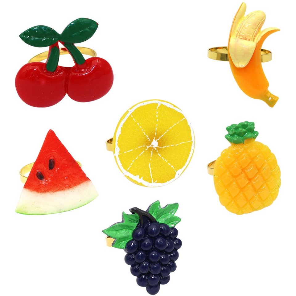 6pcs Hawaii Party Decorative Serviette Holder Fruit Shaped Napkin ...
