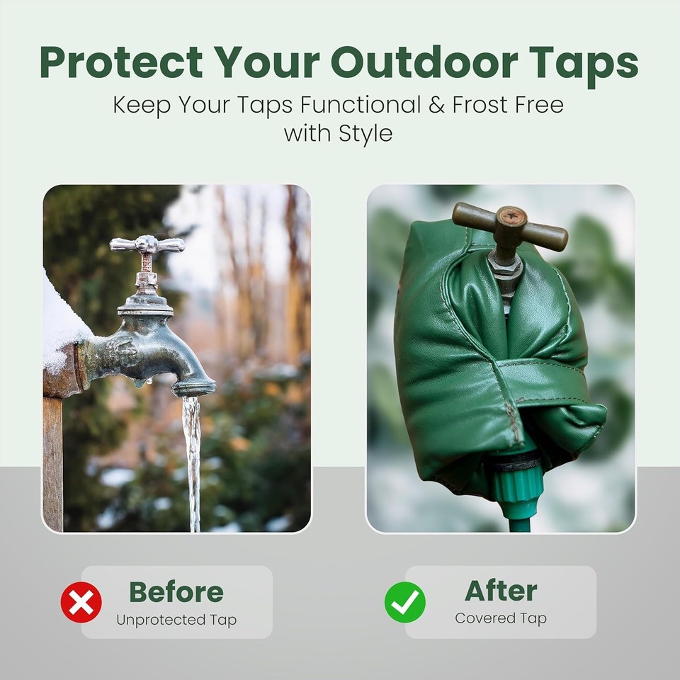 2X Waterproof tap cover Frost Protector outdoor Insulation Garden ...