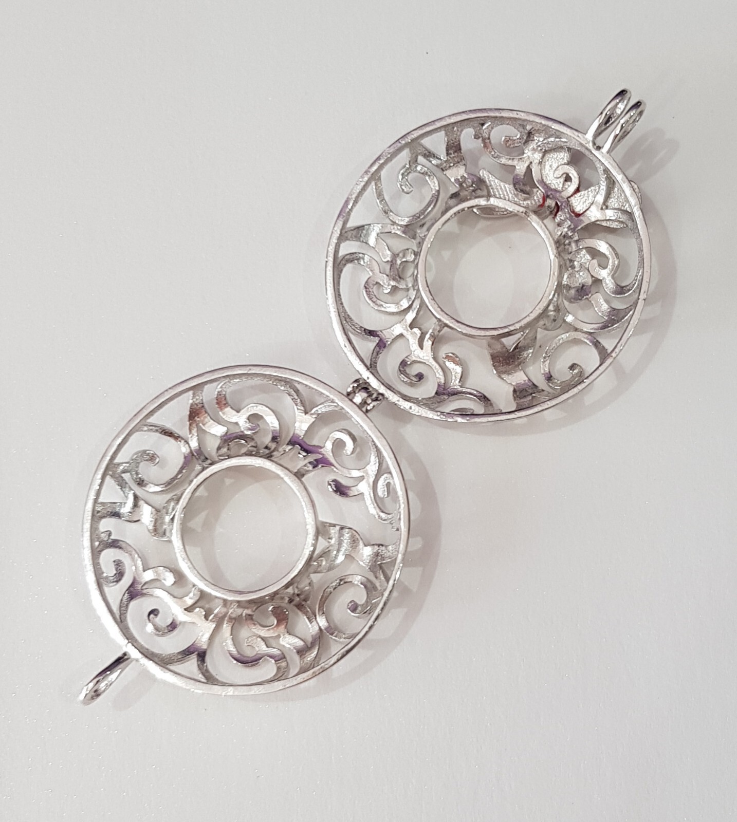 Christmas Wreath Cage 925 Sterling Silver for Pearl's or Gem's on a ...