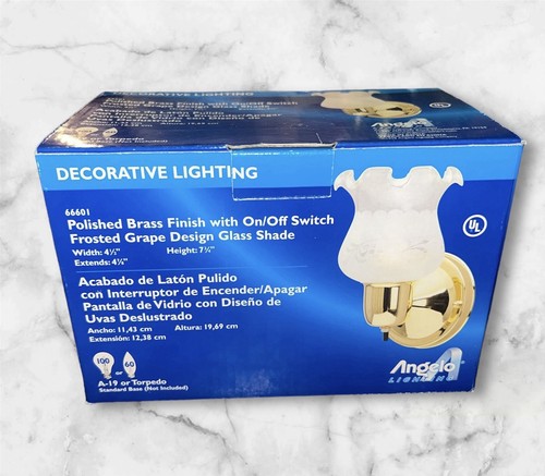 Angelo Lighting 66601 Polished Brass Finish Single Wall Lamp With On ...