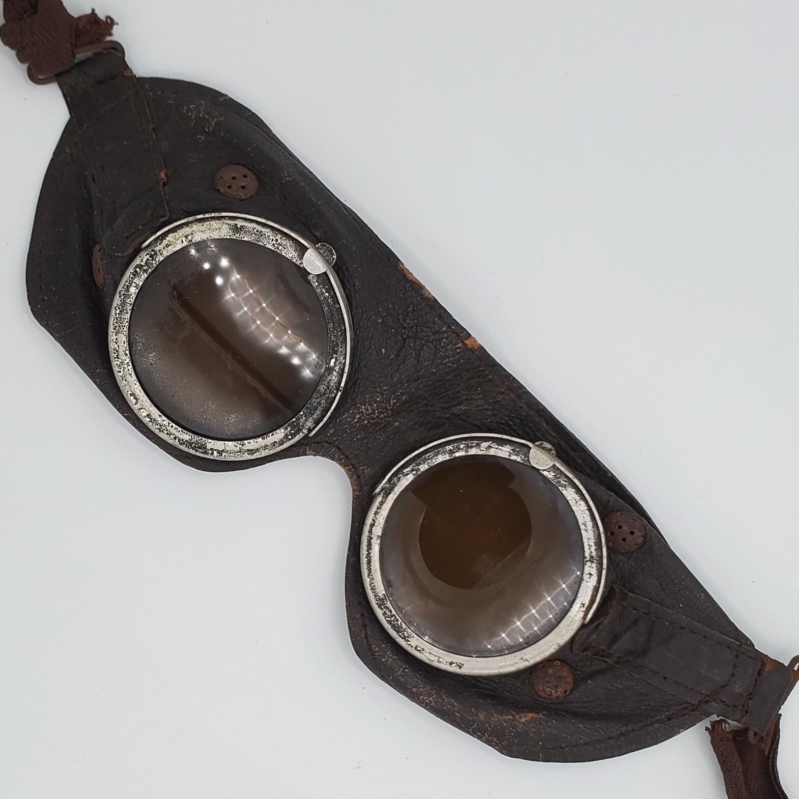 Original WWII WW2 German goggles soldier field sun glasses shades brown ...