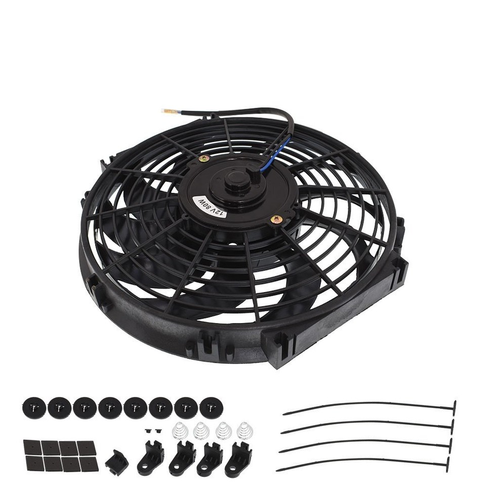 2PC 12" 12V Universal Slim Fan Push Pull Electric Radiator Cooling Fan ...