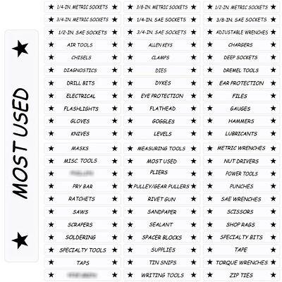 66 Pcs Magnetic Tool Box Labels Tool Chest Organizer Stickers for ...
