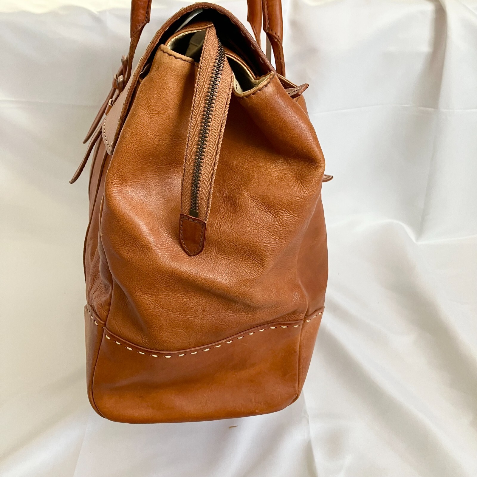 GENTEN Tote Bag Leather Brown Large Size W43xH31cmxD15cm Good Condition Japan | eBay