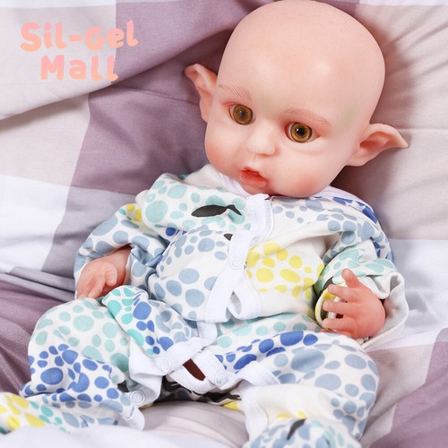 16" Realistic Cute Elf Reborn Baby Dolls Handmade Platinum Silicone ...