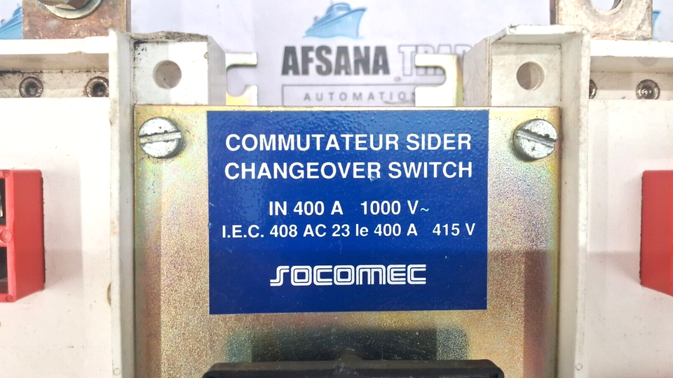 SOCOMEC COMMUTATEUR SIDER CHANGEOVER SWITCH 400A 1000V~ | eBay